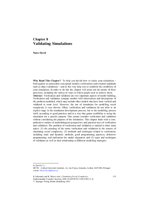 (PDF) Validating Simulations