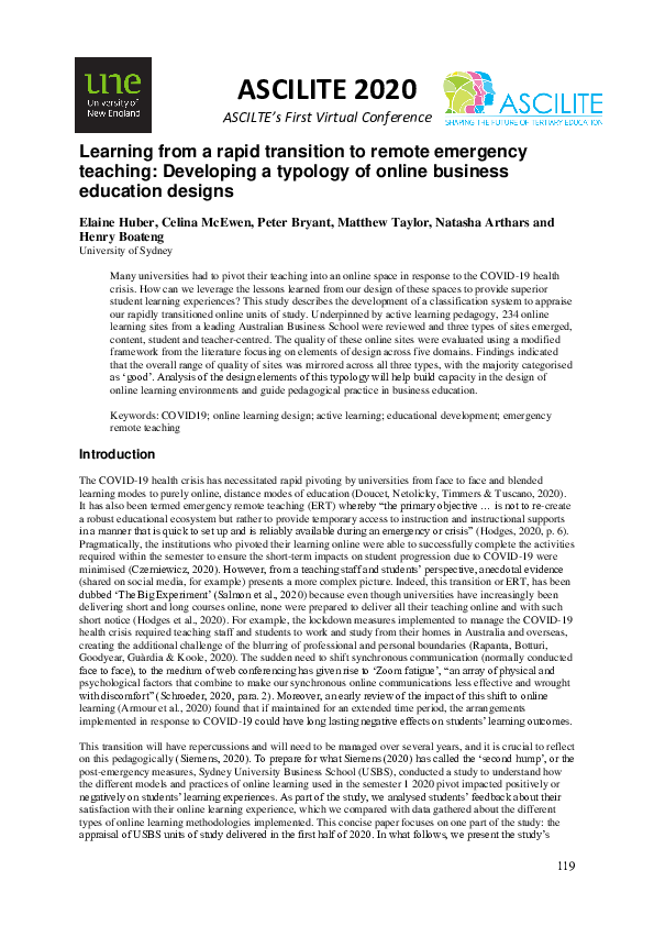 (PDF) Learning from a rapid transition to emergency remote teaching ...