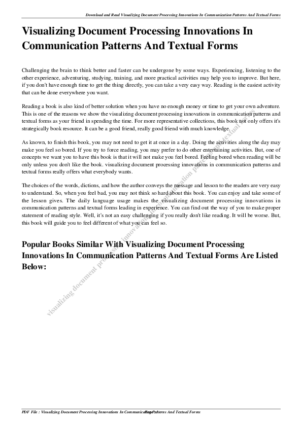 (PDF) Visualizing Document Processing