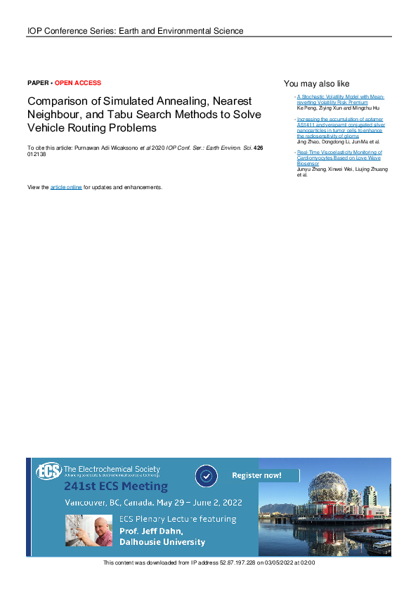 (PDF) Comparison of Simulated Annealing, Nearest Neighbour, and Tabu Search Methods to Solve ...