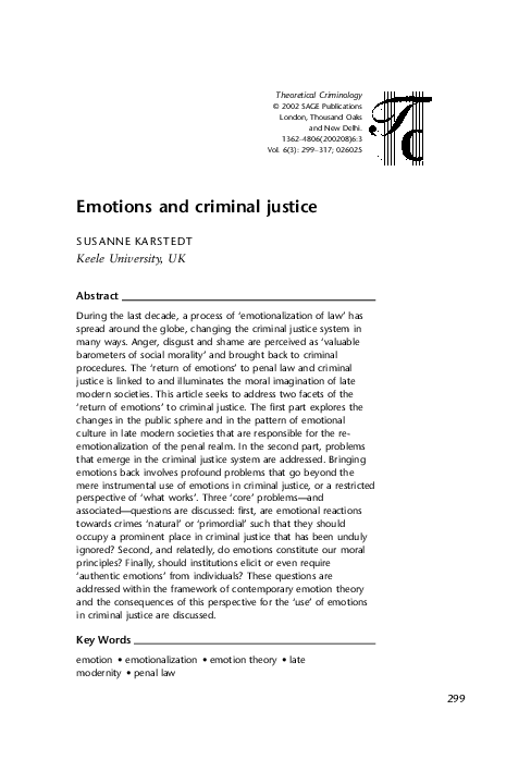 (PDF) Emotions and criminal justice