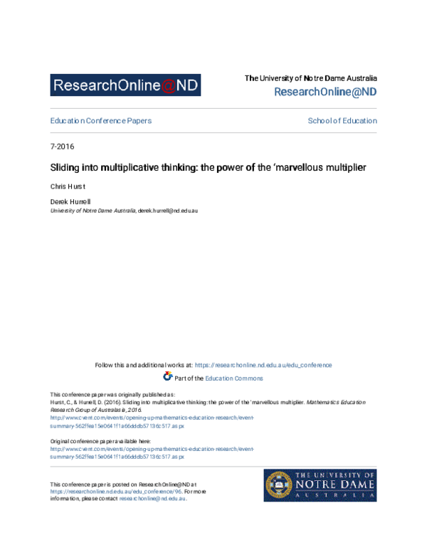 (PDF) Sliding into multiplicative thinking: the power of the ...