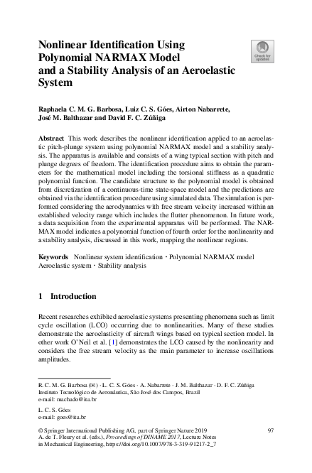 Pdf Nonlinear Identification Using Polynomial Narmax Model And A