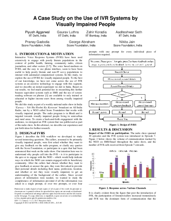 (PDF) A case study on the use of IVR systems by visually impaired people