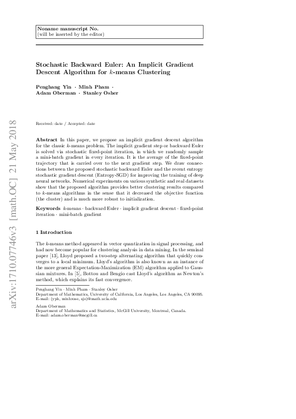 Pdf Stochastic Backward Euler An Implicit Gradient Descent Algorithm 0660