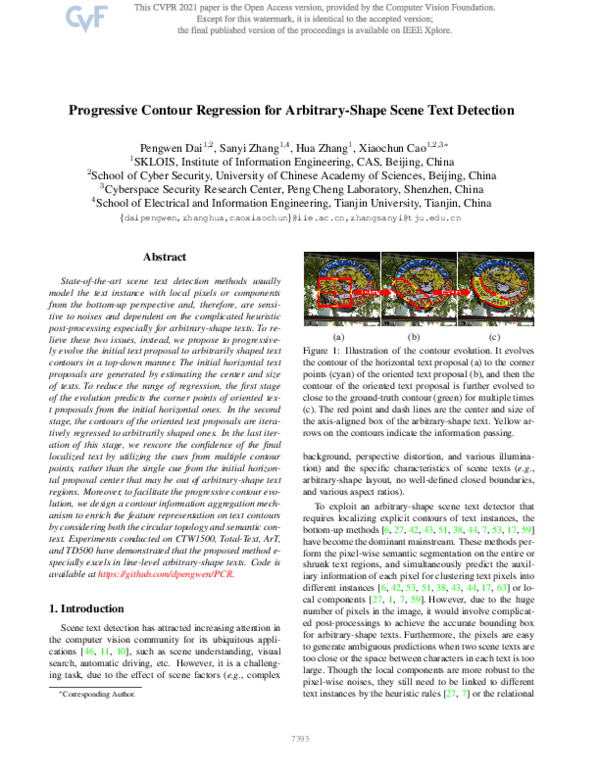 (PDF) Progressive Contour Regression for Arbitrary-Shape Scene Text Detection