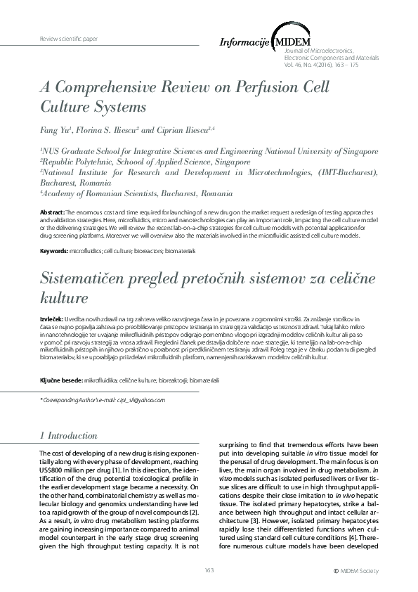 (PDF) A Comprehensive Review on Perfusion Cell Culture Systems