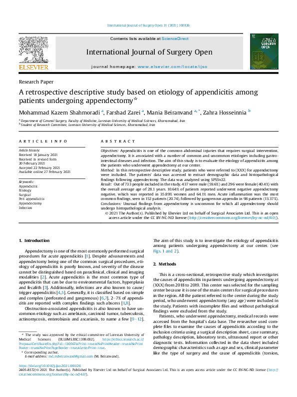 (PDF) A retrospective descriptive study based on etiology of ...