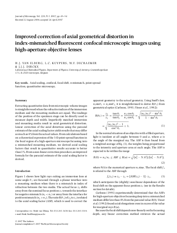 (PDF) Improved correction of axial geometrical distortion in index ...