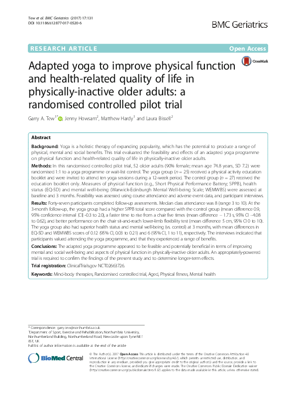 (PDF) Adapted yoga to improve physical function and health-related ...