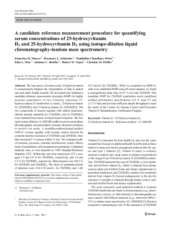 (PDF) A candidate reference measurement procedure for Cyclosporine A in whole blood