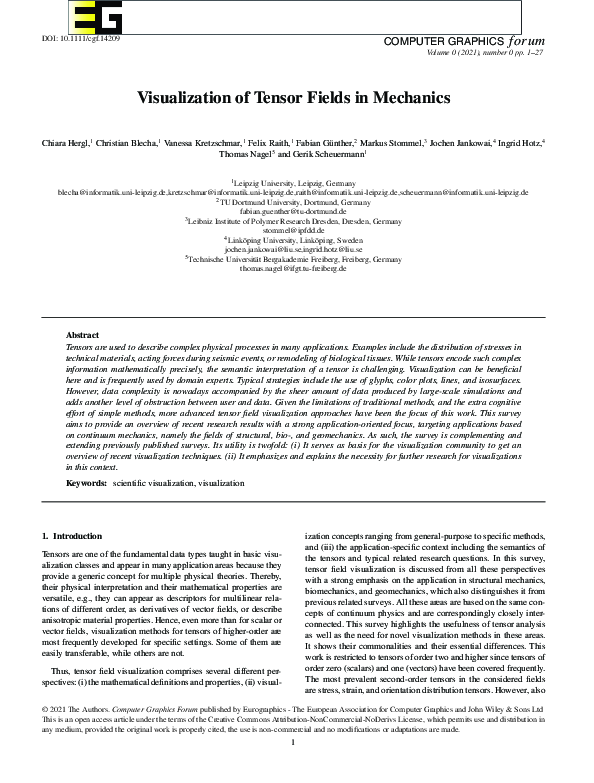 (PDF) Visualization of Tensor Fields in Mechanics