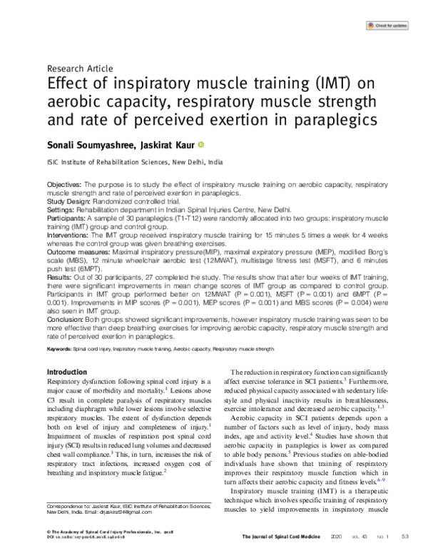 (PDF) Effect of inspiratory muscle training (IMT) on aerobic capacity ...