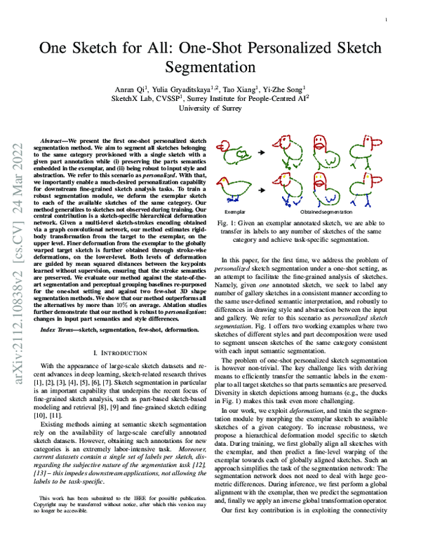 (PDF) One Sketch for All: One-Shot Personalized Sketch Segmentation
