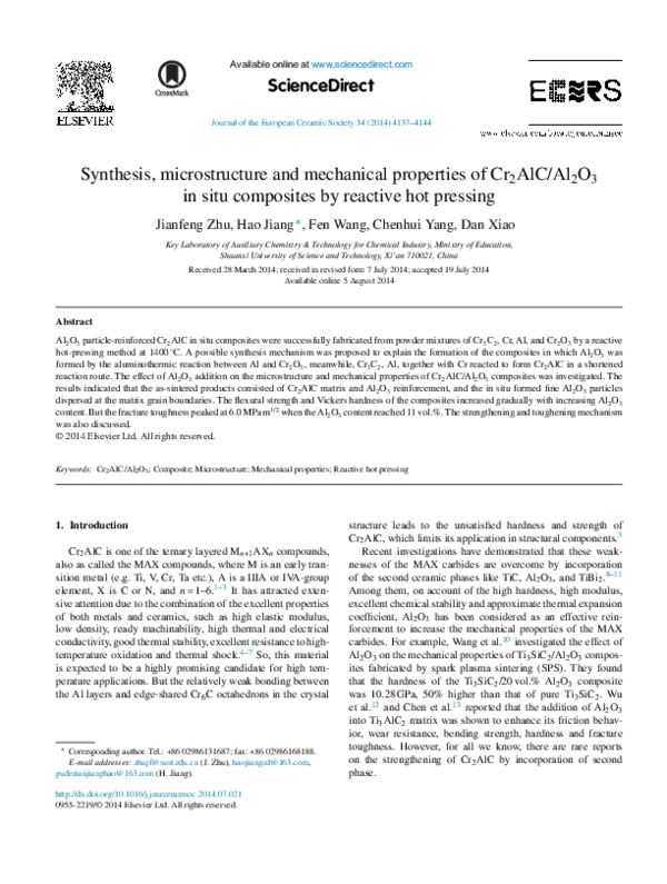 (PDF) Synthesis, Microstructure and Mechanical Properties of Boron Suboxide materials doped with ...