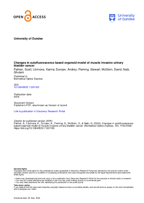 (PDF) Changes in autofluorescence based organoid model of muscle ...