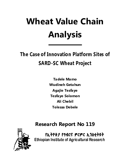 (PDF) Wheat Value Chain Analysis The Case of Innovation Platform Sites ...