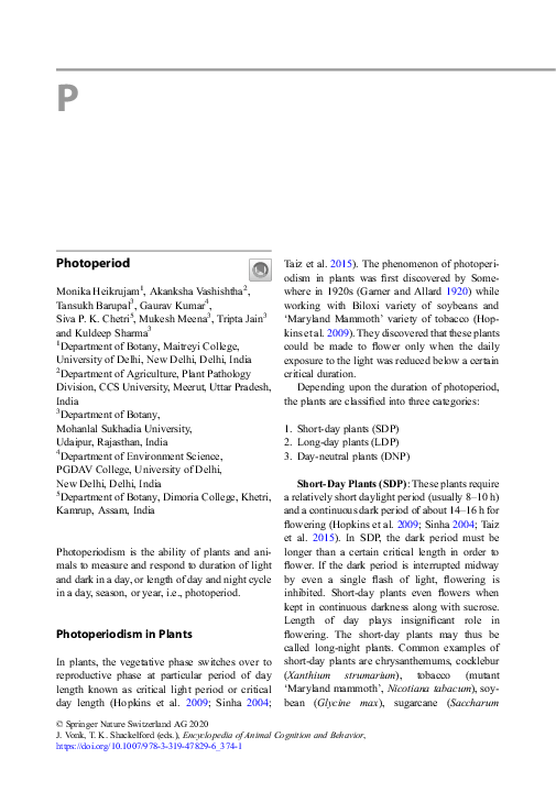 (PDF) Photoperiod