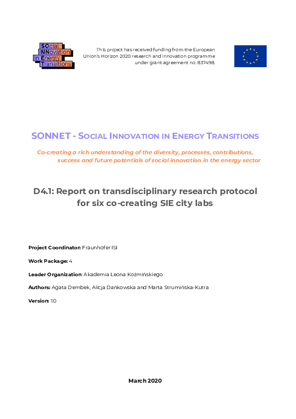 (PDF) SONNET's Report on transdisciplinary research protocol for six co ...