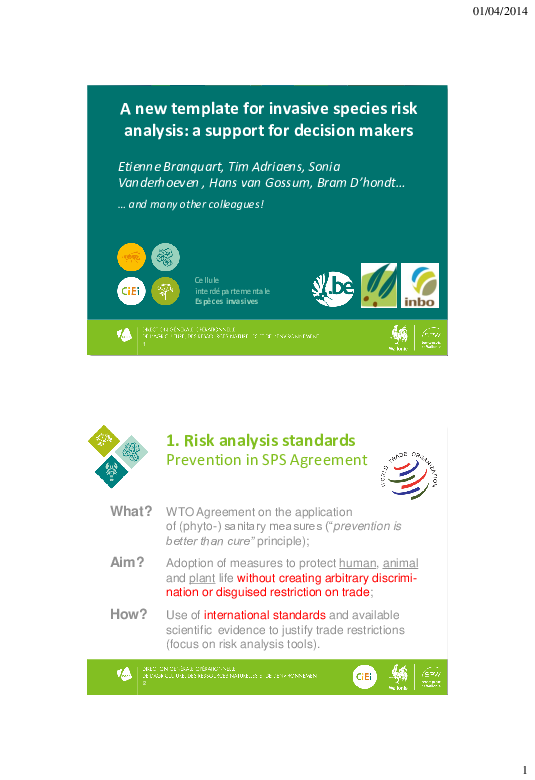(PDF) A new template for invasive species risk analysis