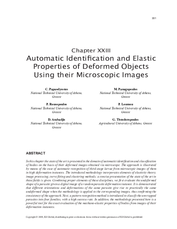 (PDF) Automatic Identification and Elastic Properties of Deformed ...