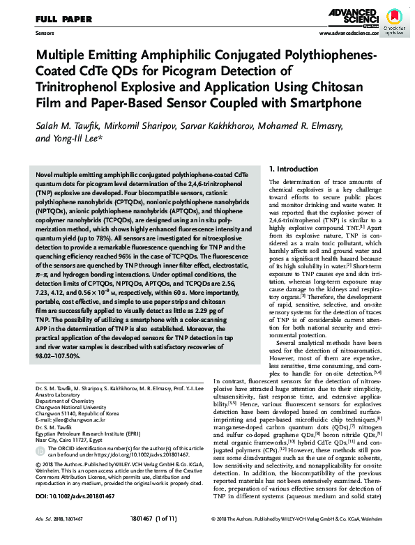 (PDF) Multiple Emitting Amphiphilic Conjugated Polythiophenes-Coated ...