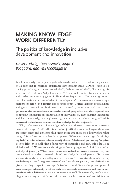 (PDF) Making knowledge work differently