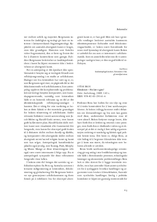 (PDF) Ottar Brox: Klimakrisen – Hva kan vi gjøre? | marianne ryghaug ...