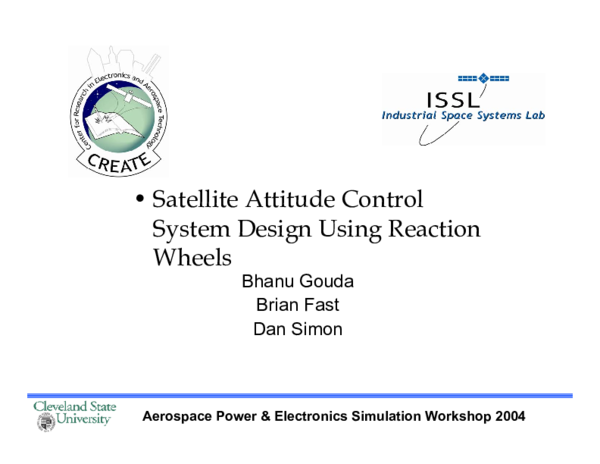 (PDF) Satellite Attitude Control System Design Using Reaction Wheels