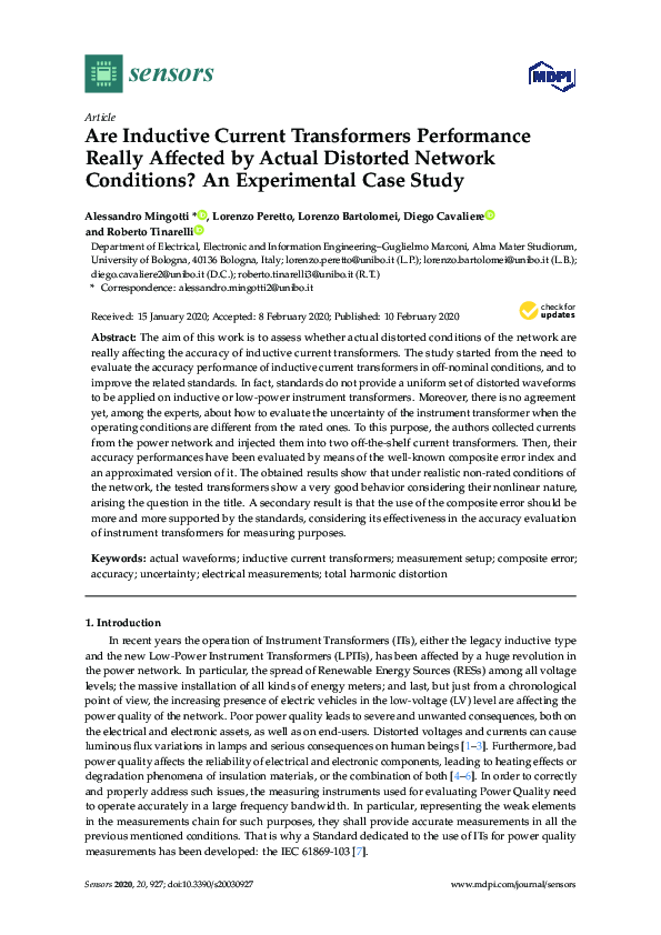 (PDF) Are Inductive Current Transformers Performance Really Affected by Actual Distorted Network ...