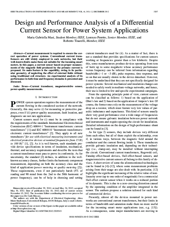 (PDF) Design and Performance Analysis of a Differential Current Sensor ...