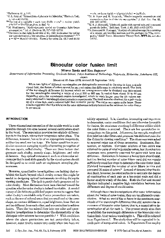(PDF) Binocular color fusion limit