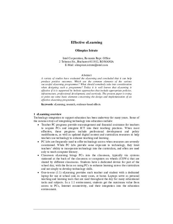 (PDF) Effective eLearning