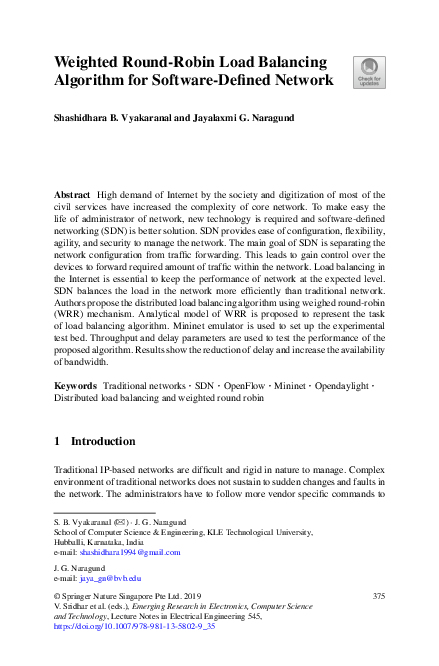 (PDF) Weighted Round-Robin Load Balancing Algorithm for Software ...