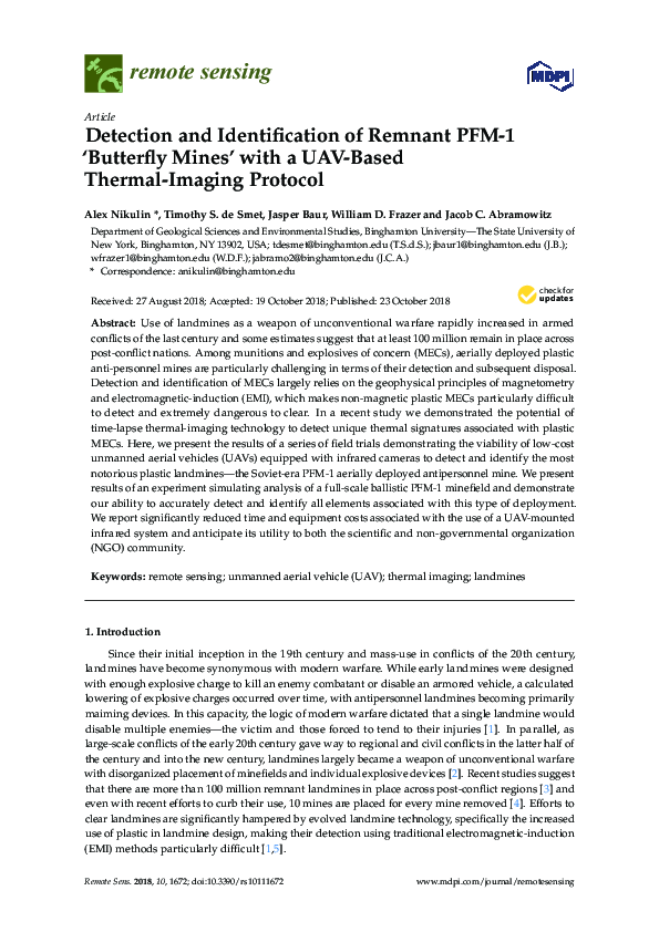 (PDF) Detection and Identification of Remnant PFM-1 ‘Butterfly Mines ...