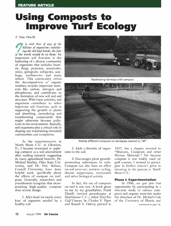 (PDF) Compost scores high on golf course