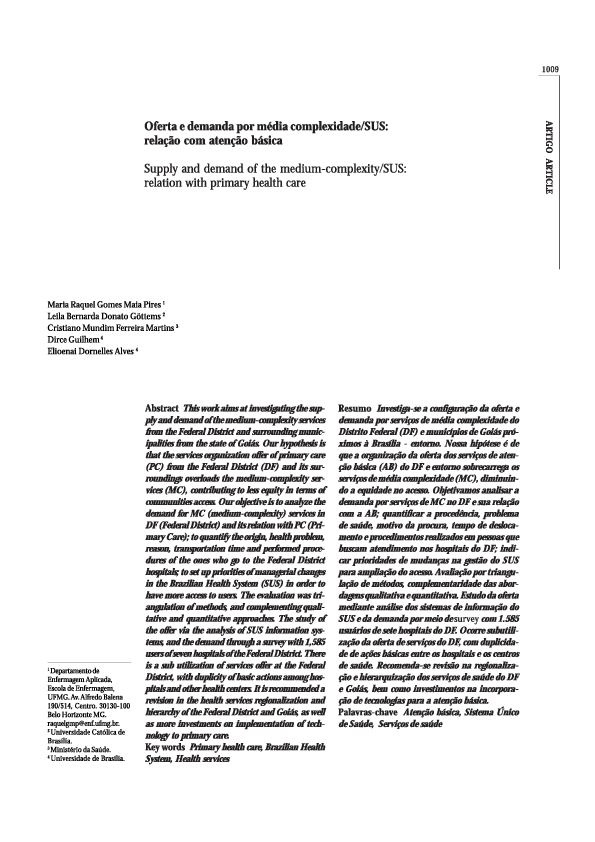(PDF) Oferta e demanda por média complexidade/SUS: relação com atenção ...