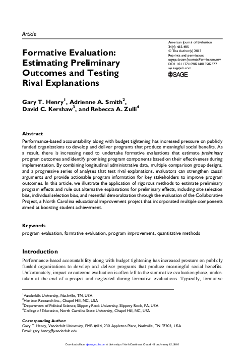 (PDF) Formative Evaluation