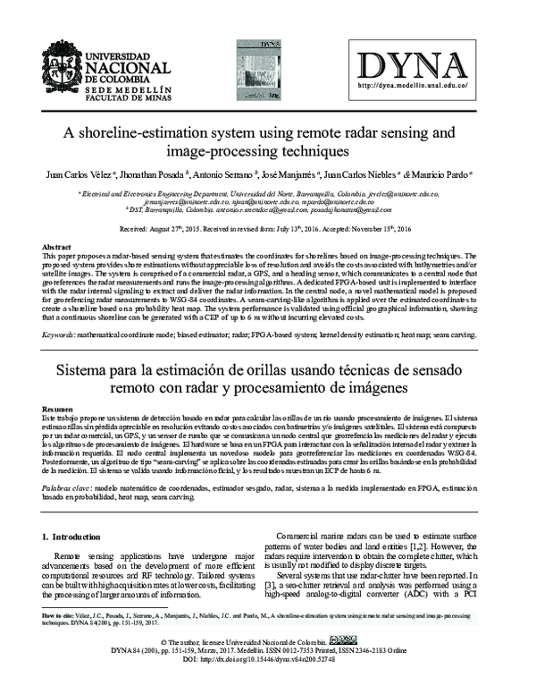 (PDF) A shoreline-estimation system using remote radar sensing and image-processing techniques ...