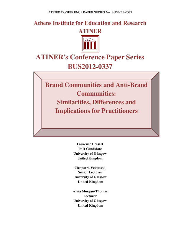 (PDF) Brand communities and anti-brand communities: similarities ...
