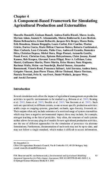 Pdf Chapter 4 A Component Based Framework For Simulating Agricultural Production And