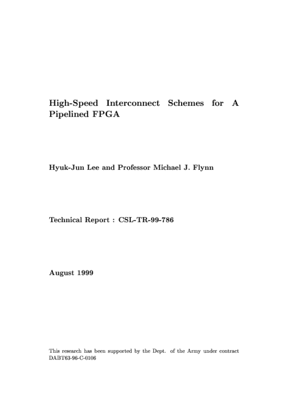 (PDF) High-speed interconnect schemes for a pipelined FPGA
