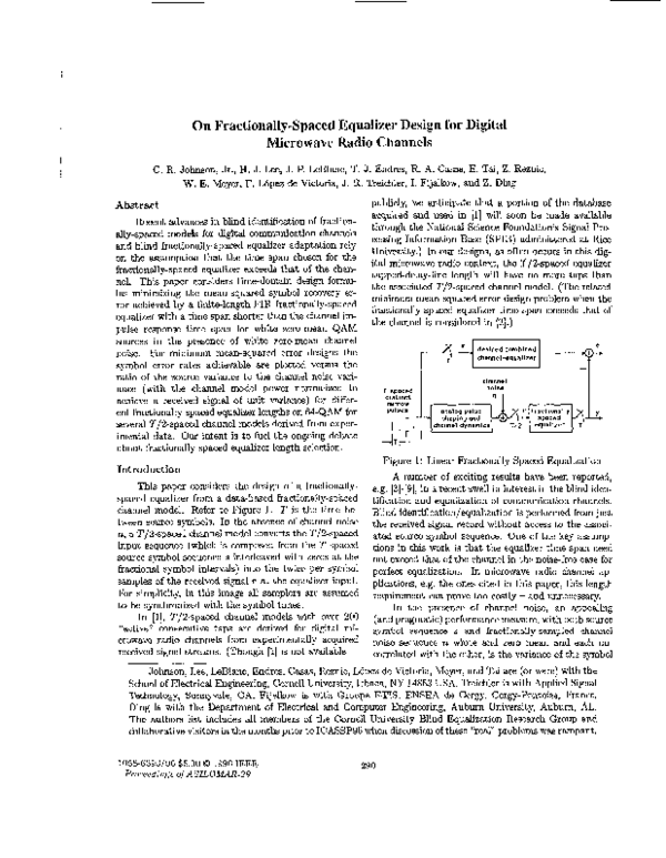 (PDF) On fractionally-spaced equalizer design for digital microwave ...