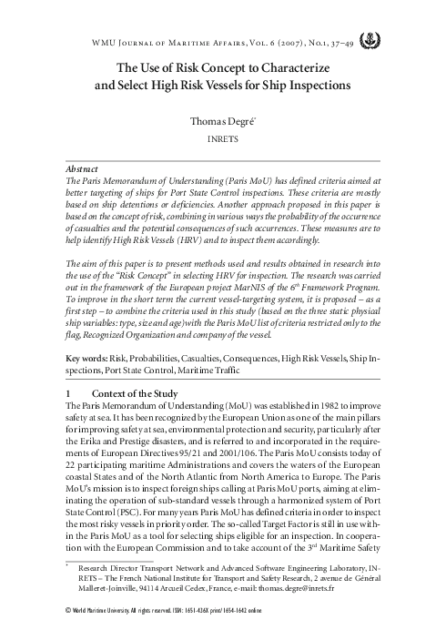 (PDF) The use of Risk Concept to characterize and select High Risk ...