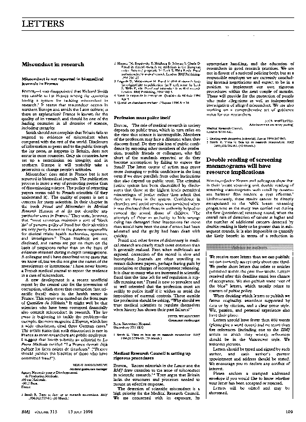 (PDF) Misconduct in research