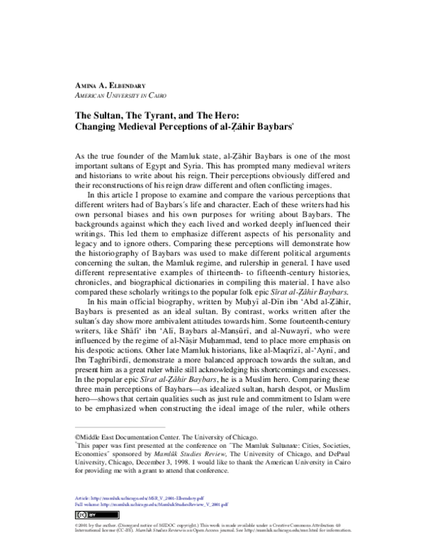 (PDF) The Sultan, The Tyrant, and the Hero: Changing Medieval ...