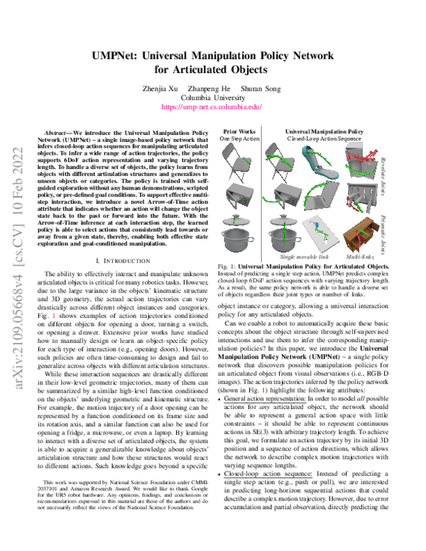 (PDF) Universal Manipulation Policy Network for Articulated Objects