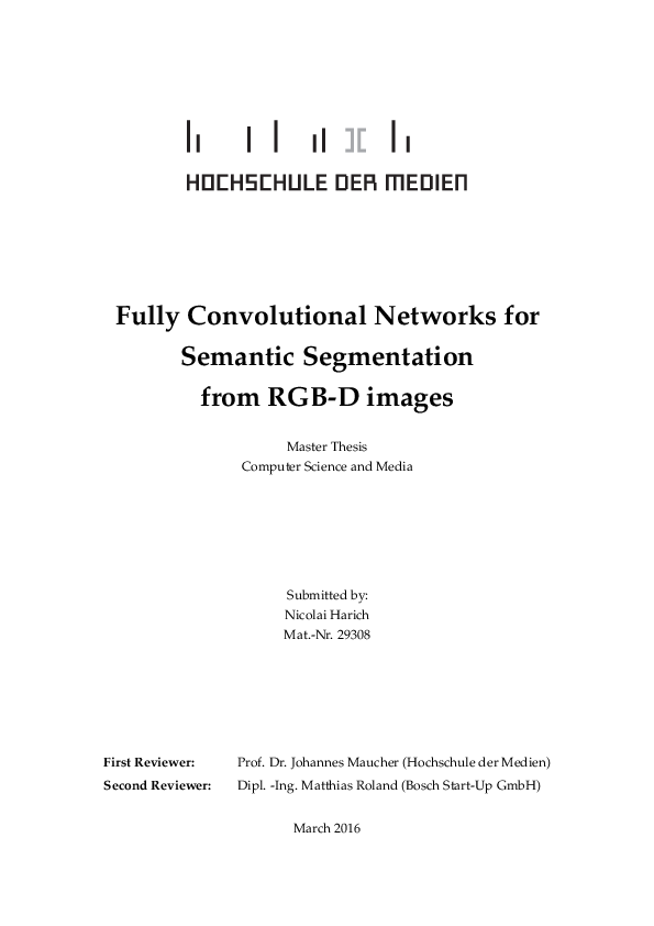 (PDF) Fully Convolutional Networks for Semantic Segmentation from RGB-D ...