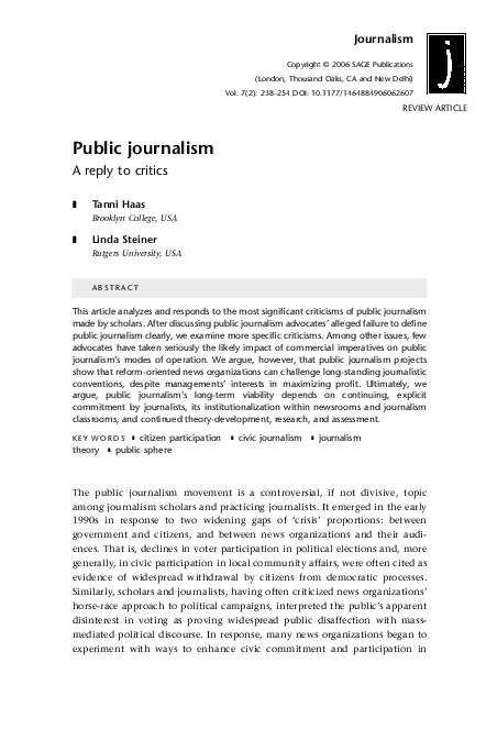 (PDF) Public journalism