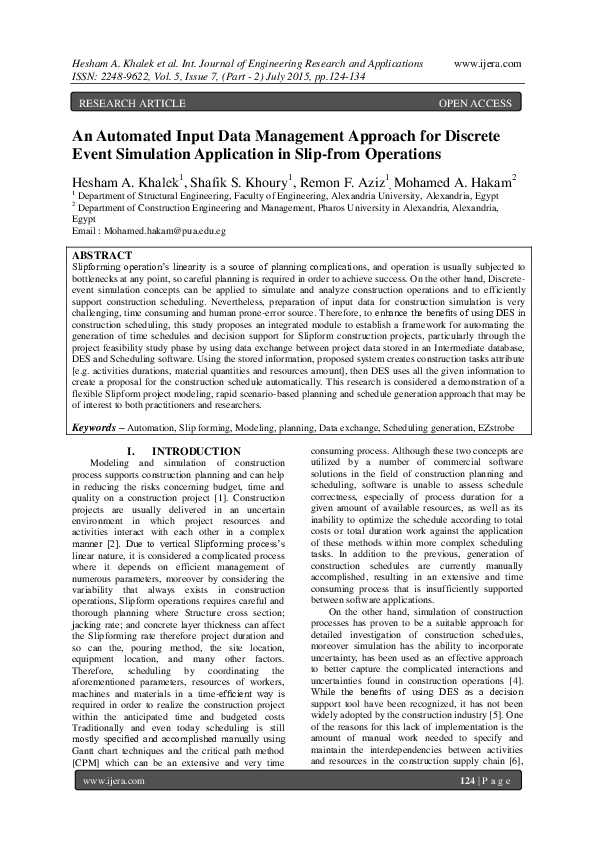 Pdf An Automated Input Data Management Approach For Discrete Event Simulation Application In